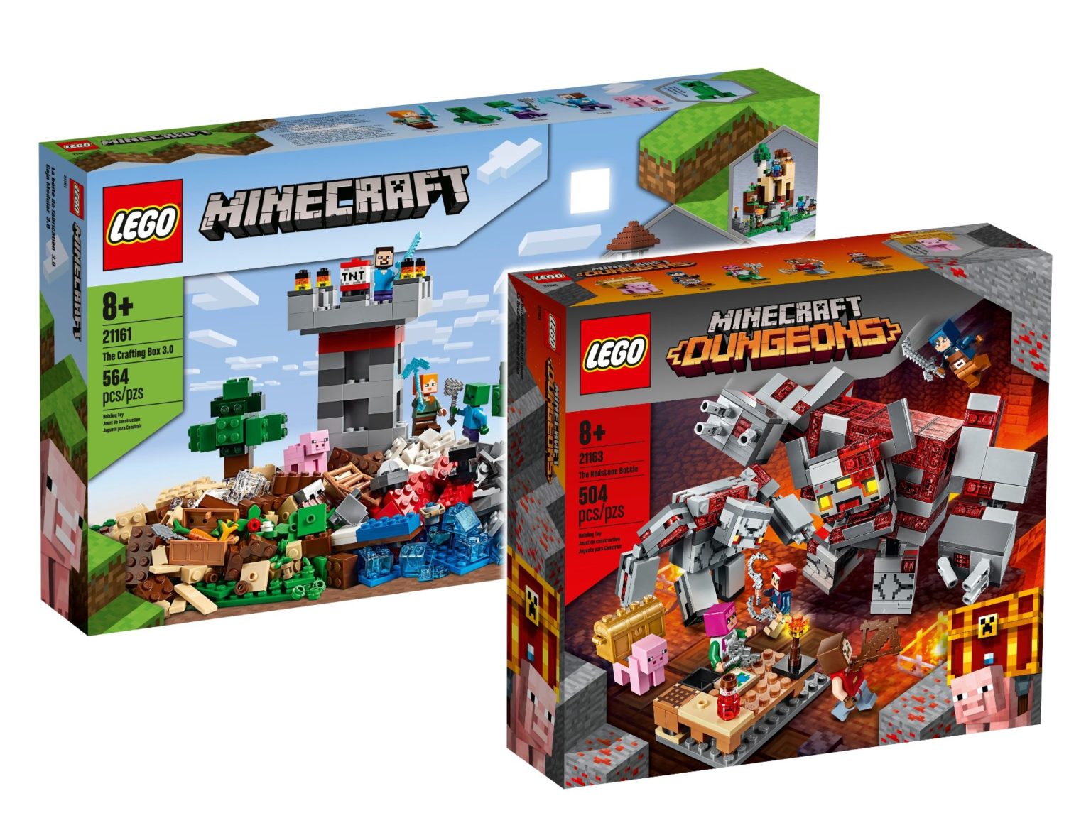 LEGO Minecraft 21161 Die Crafting-Box 3.0 & 21163 Das Redstone ...